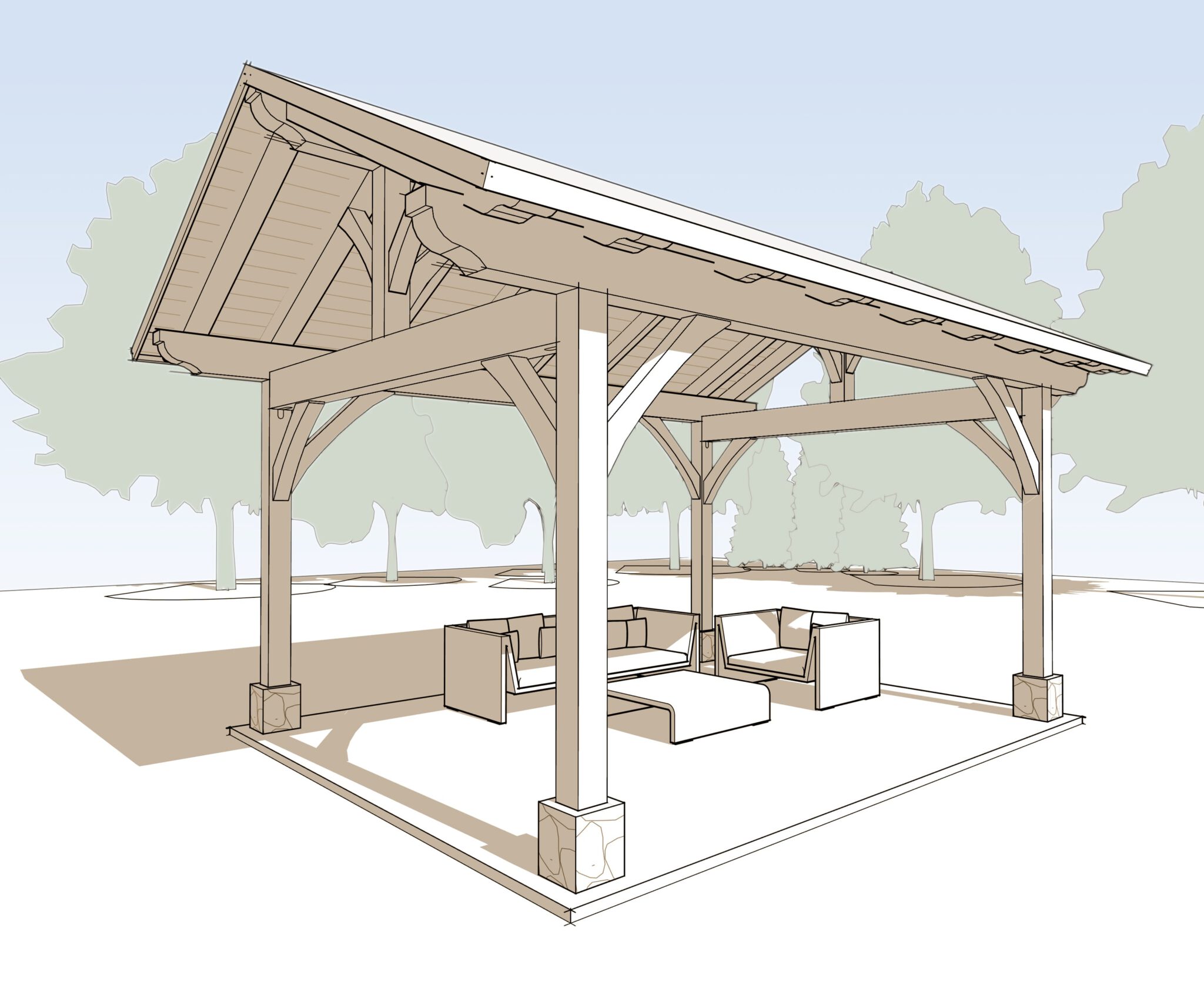 12' x 14' Gazebo – Brooks Post & Beam