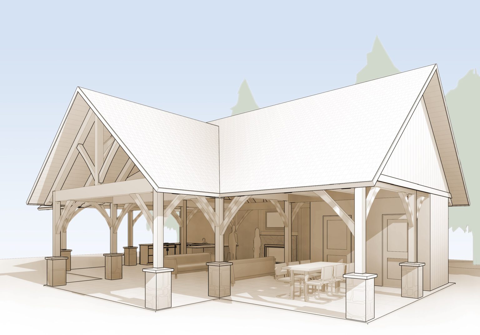 The Grand Poolhouse – Brooks Post & Beam