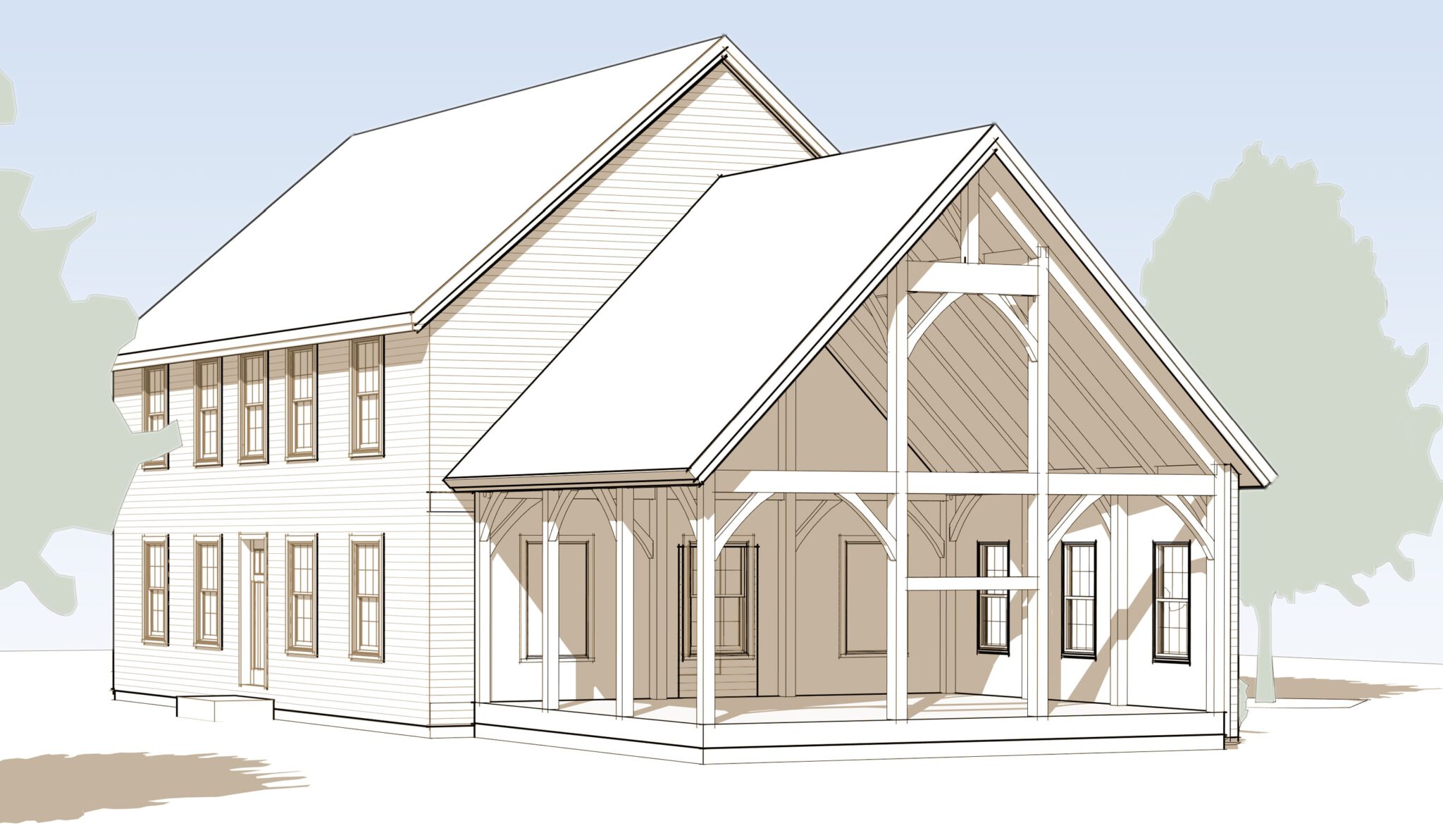 The Hollis Great Room | Timber Frame Home Addition – Brooks Post & Beam