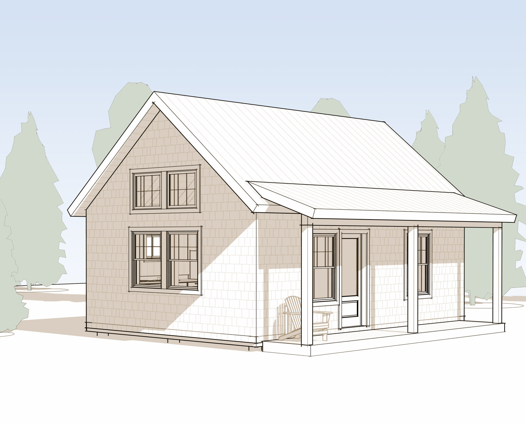 16' x 24' Cabin – Brooks Post & Beam