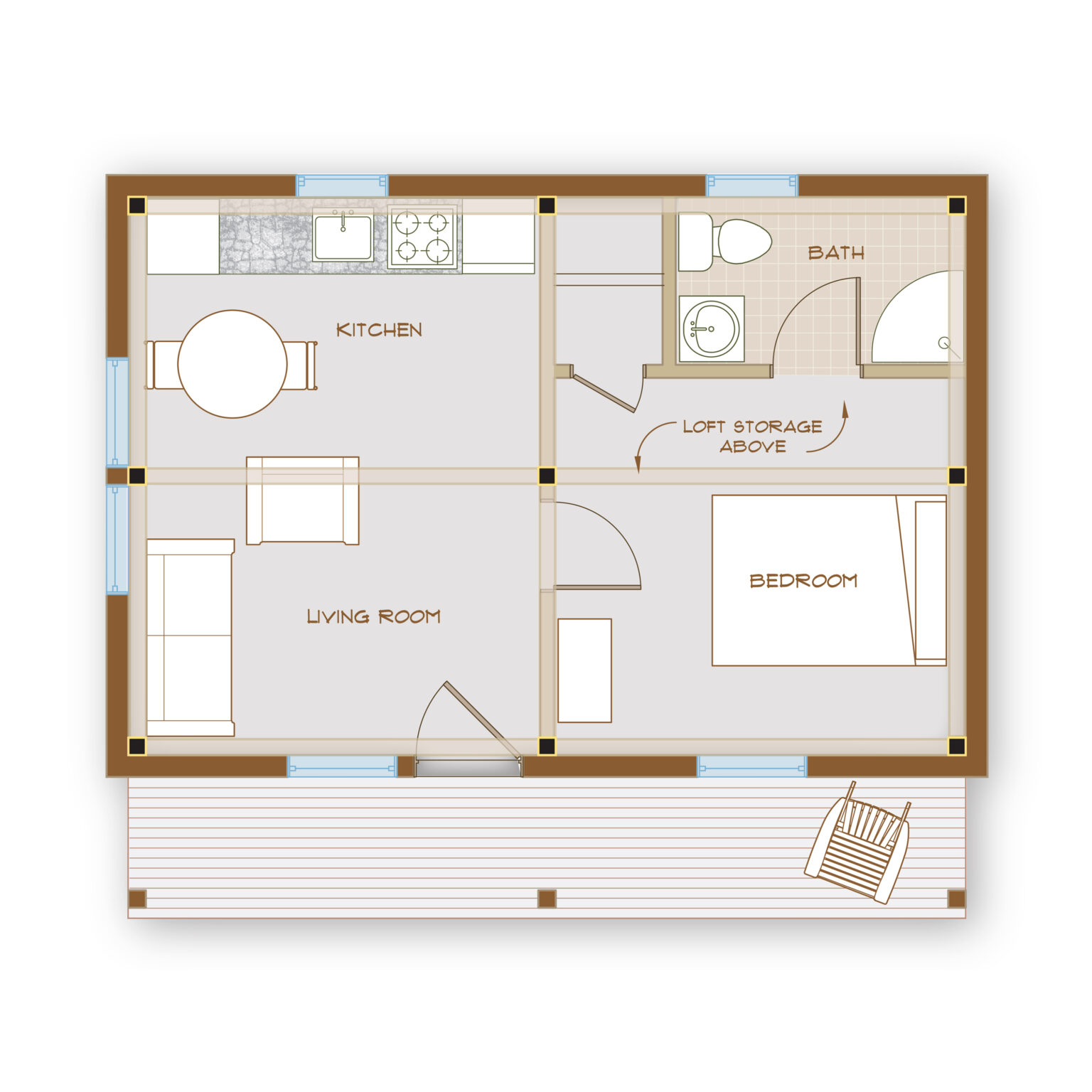 16' x 24' Cabin – Brooks Post & Beam