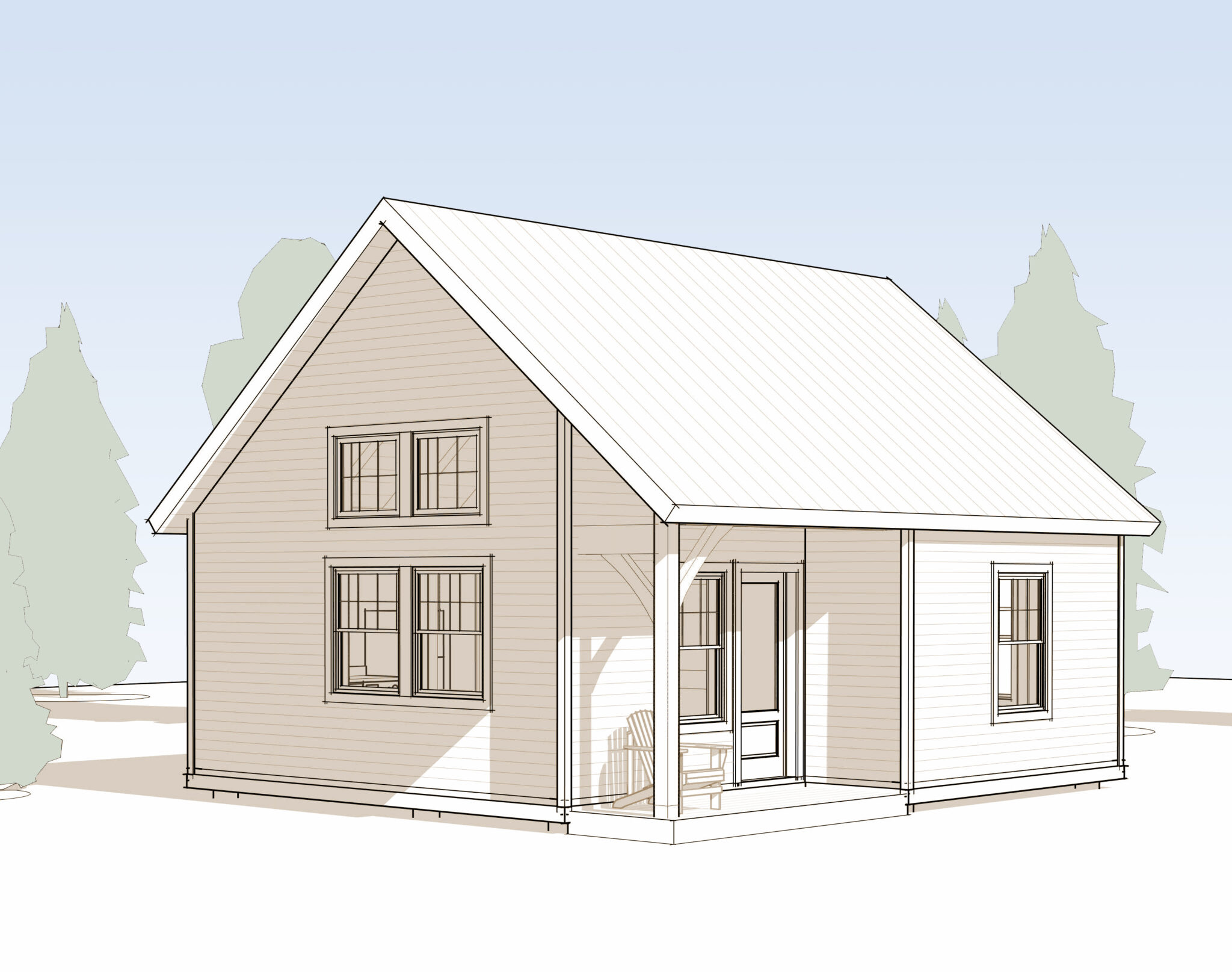 20' x 24' Cabin – Brooks Post & Beam